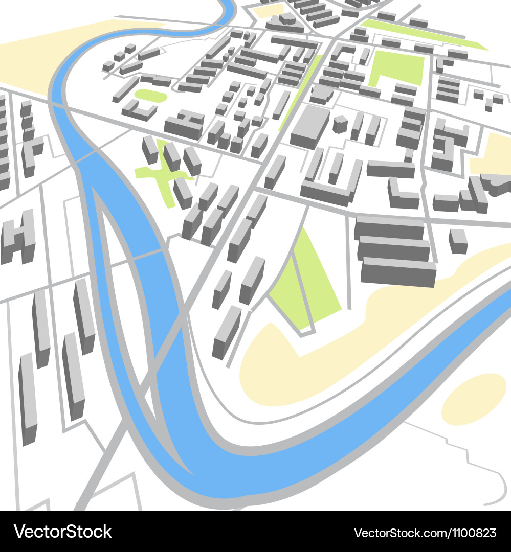3D Cityscape Map Royalty Free Vector Image - VectorStock