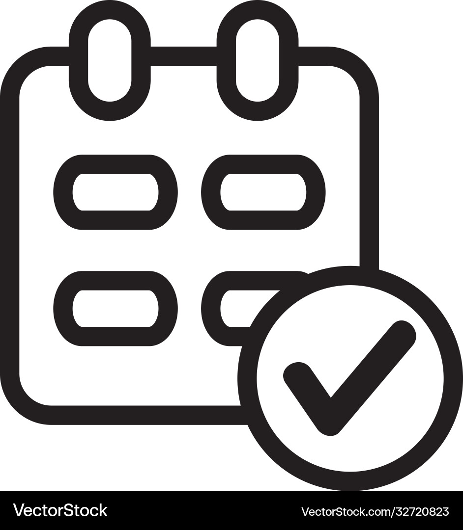 Calendar ok icon Royalty Free Vector Image - VectorStock