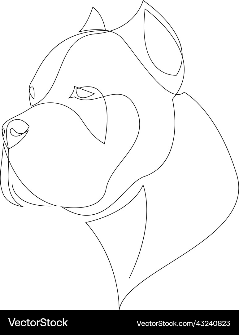 Continuous line drawing of cane corso dog head Vector Image