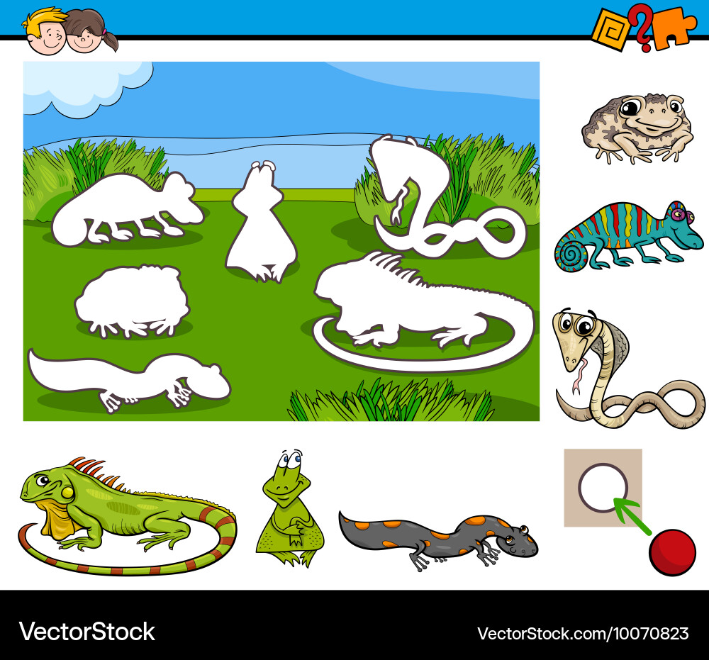 Educational Reptile Game for Kids Royalty Free Vector Image