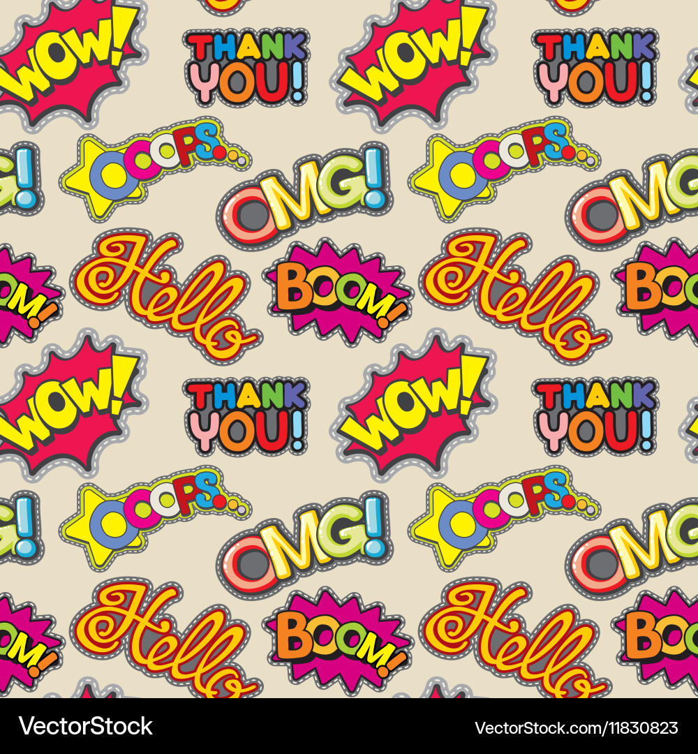 Embroidery words seamless pattern Royalty Free Vector Image