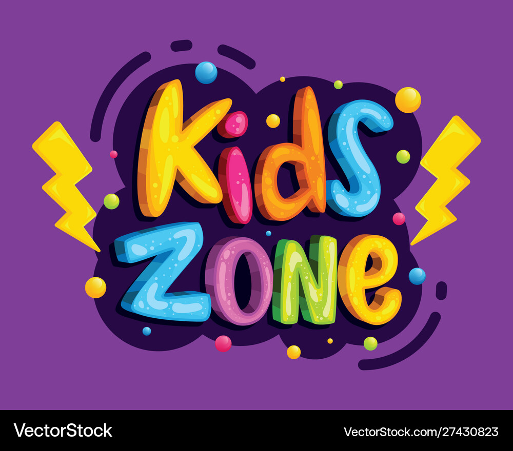 Kids zone banner template Royalty Free Vector Image