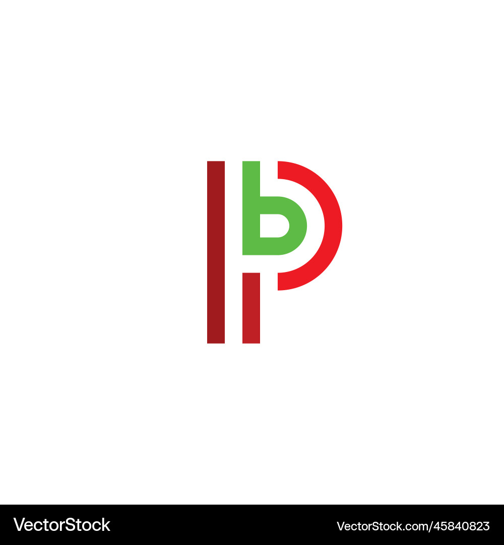 Letter p and b pb geometric logo icon Royalty Free Vector