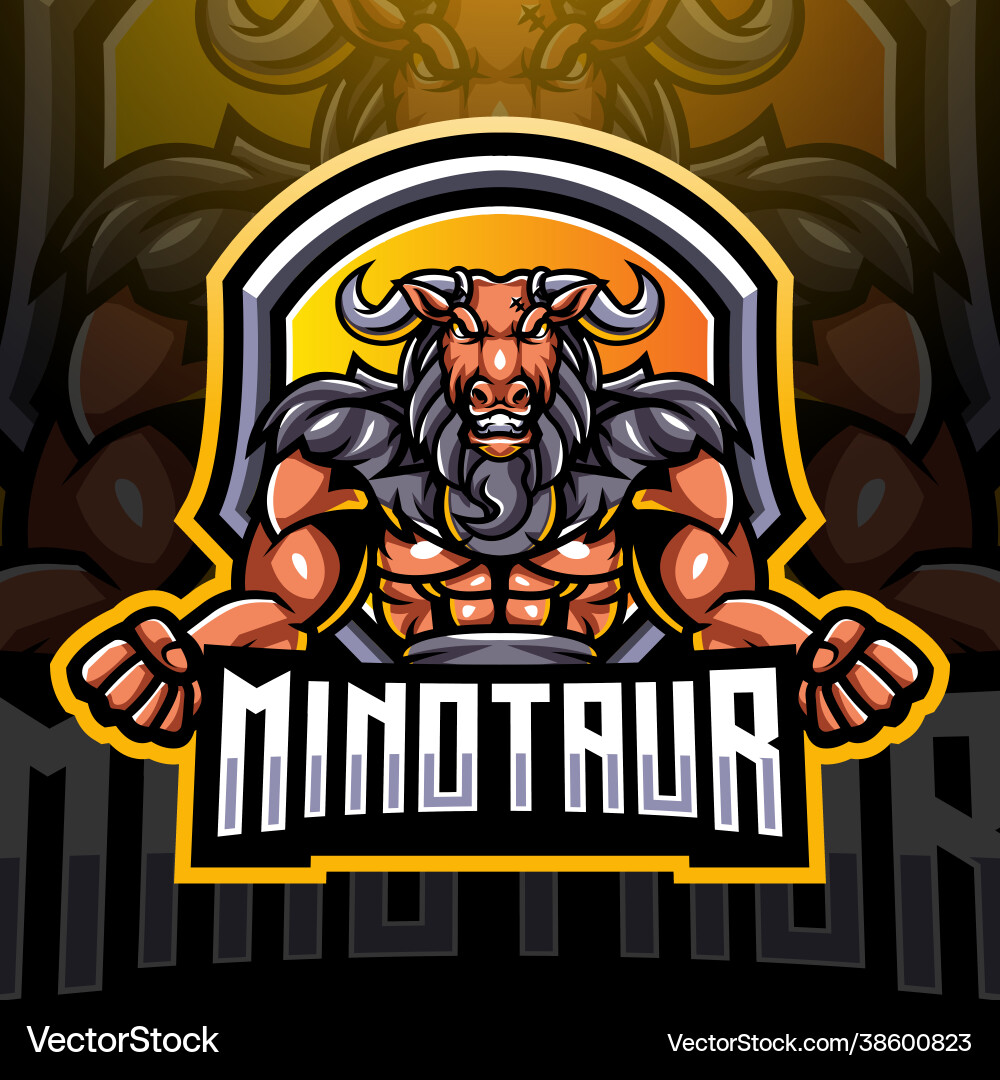 Minotaur esport mascot logo design Royalty Free Vector Image