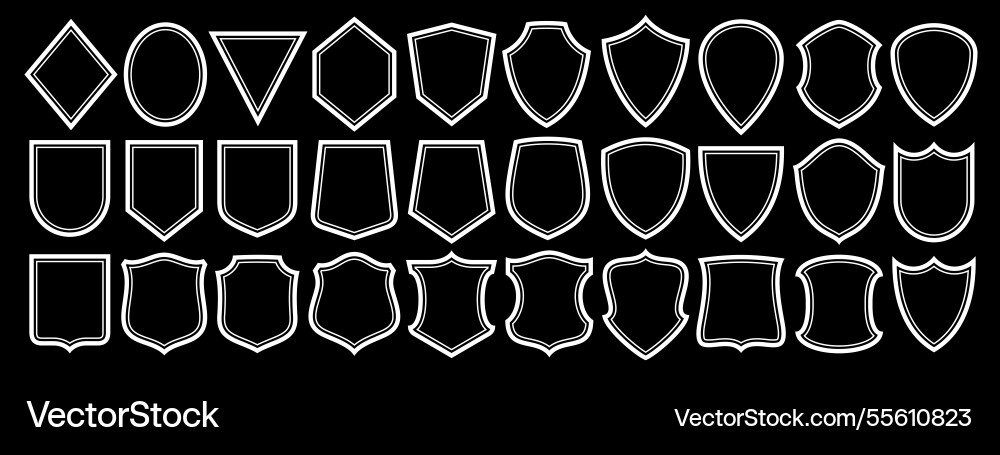 Old Shield Icon Set Royalty Free Vector Image - VectorStock