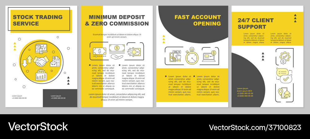 Stock trading service brochure template Royalty Free Vector