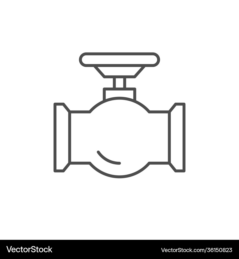 Tube valve line outline icon Royalty Free Vector Image