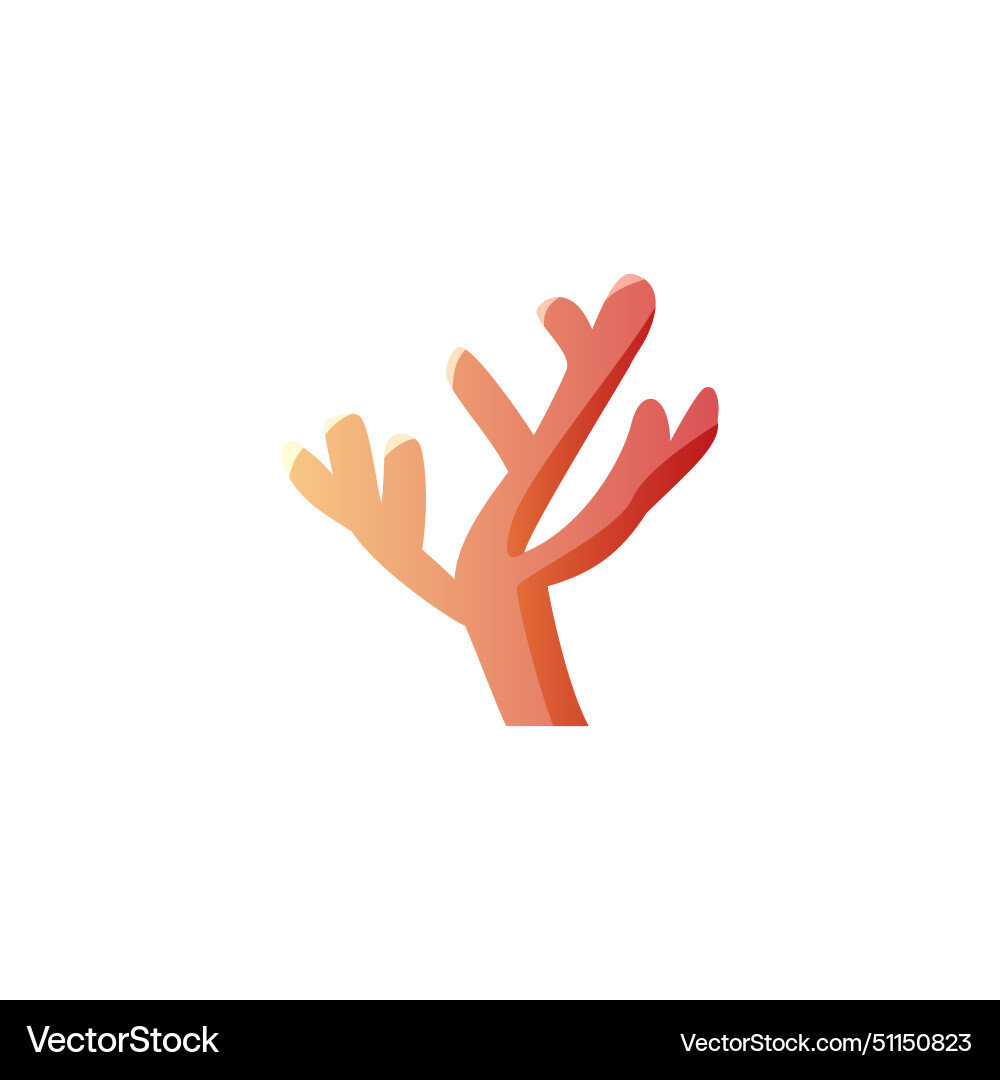 Underwater red coral icon on isolated Royalty Free Vector