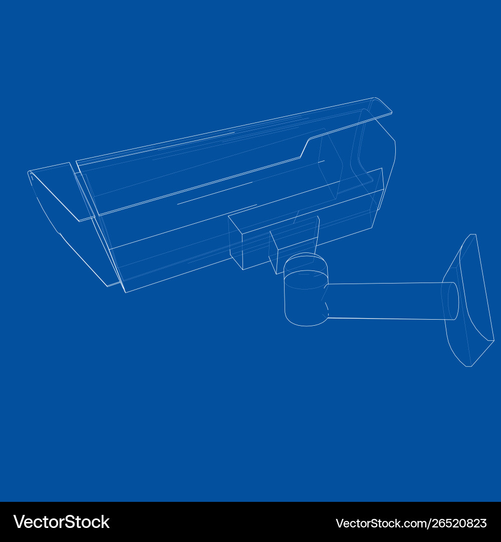 Wireframe CCTV Security Camera Royalty Free Vector Image