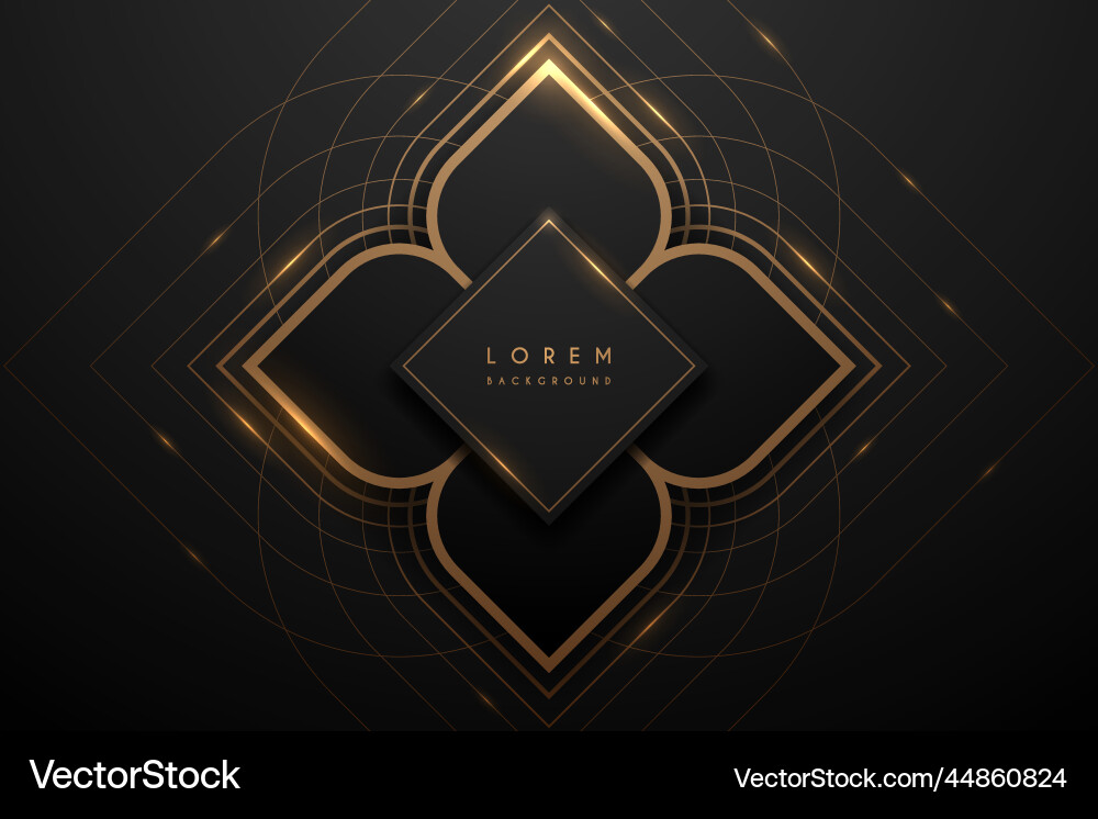 Abstract black and gold shapes background Vector Image