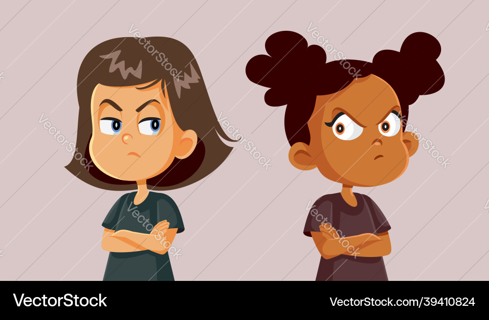 Best friends upset with each other Royalty Free Vector Image