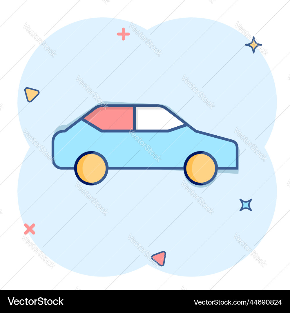Car icon in comic style automobile vehicle Vector Image