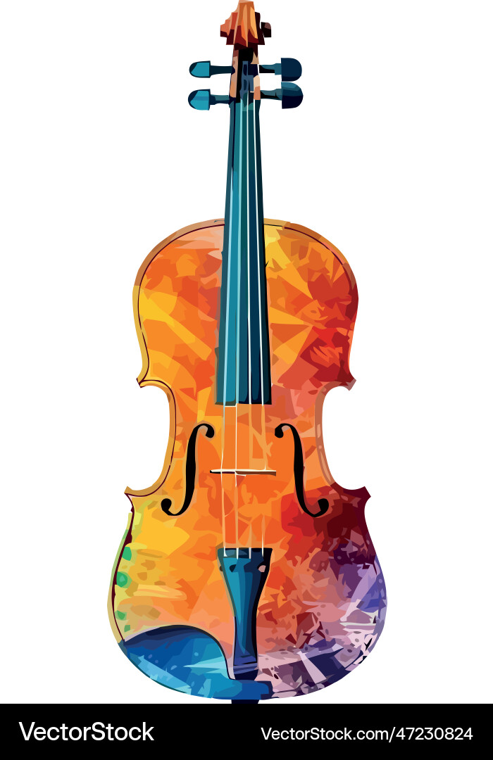 Classical string violin instrument in harmony Vector Image