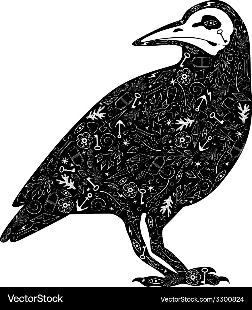 Crow tattoo Royalty Free Vector Image - VectorStock