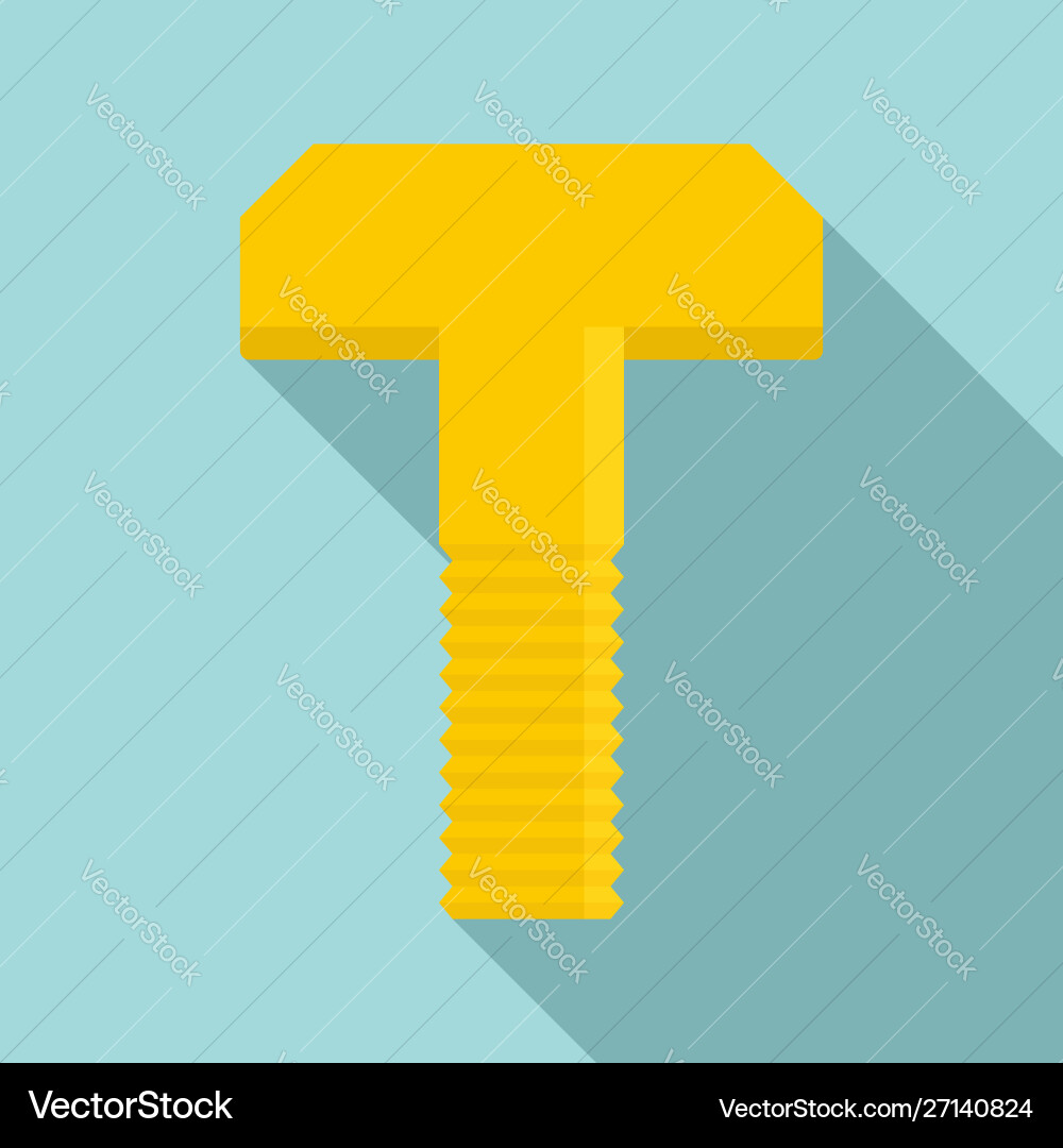 Furniture screw bolt icon flat style Royalty Free Vector
