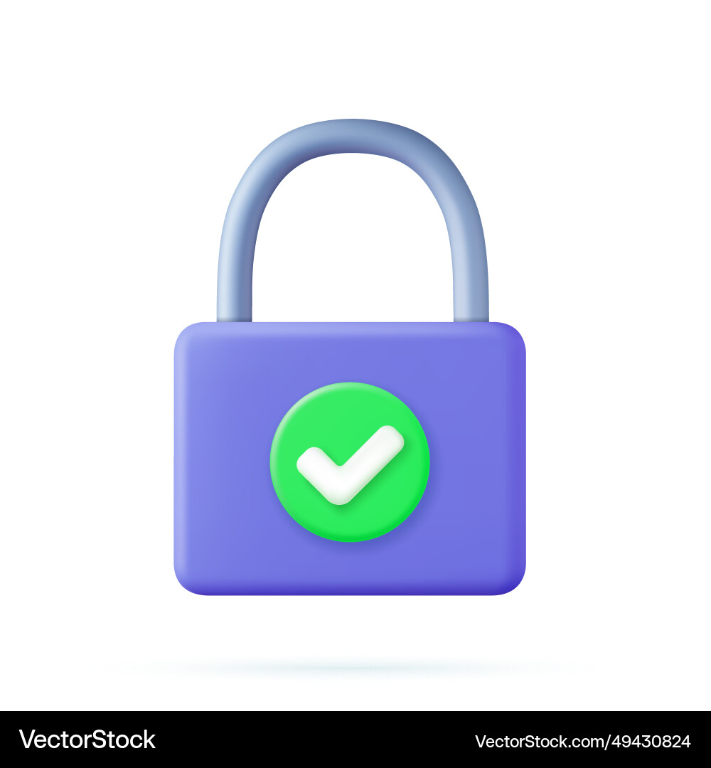 Schloss mit Kontrollzeichen Lizenzfreies Vektorbild