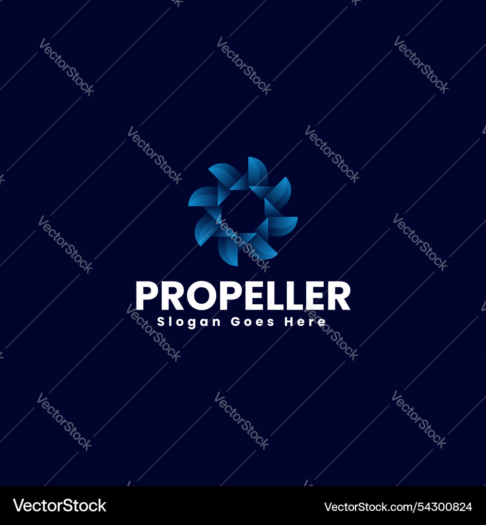 Logo propeller gradient colorful style Royalty Free Vector