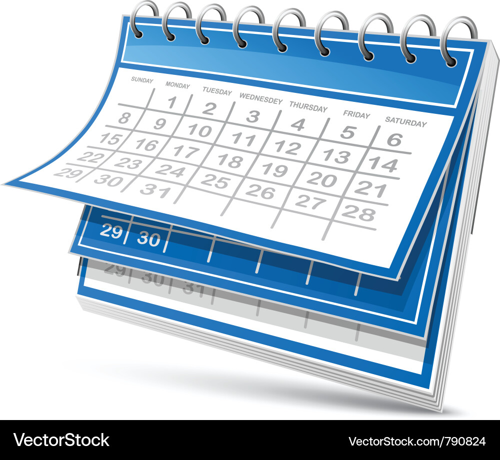 Modern Calendar Isolated on White Background Vector Image