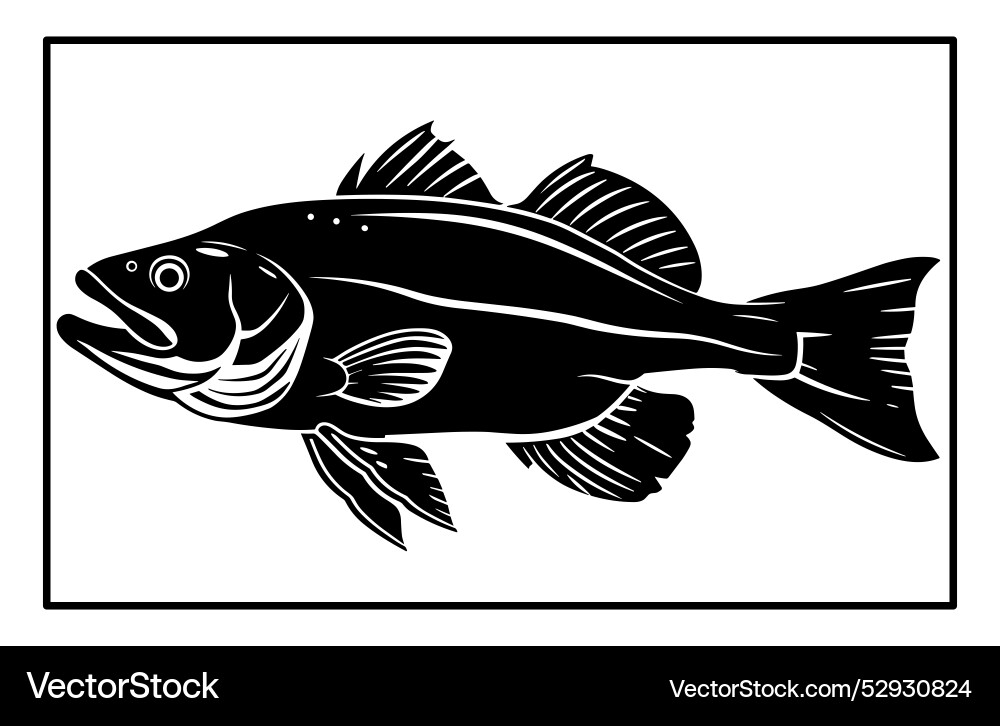 River haddock fish silhouette Royalty Free Vector Image