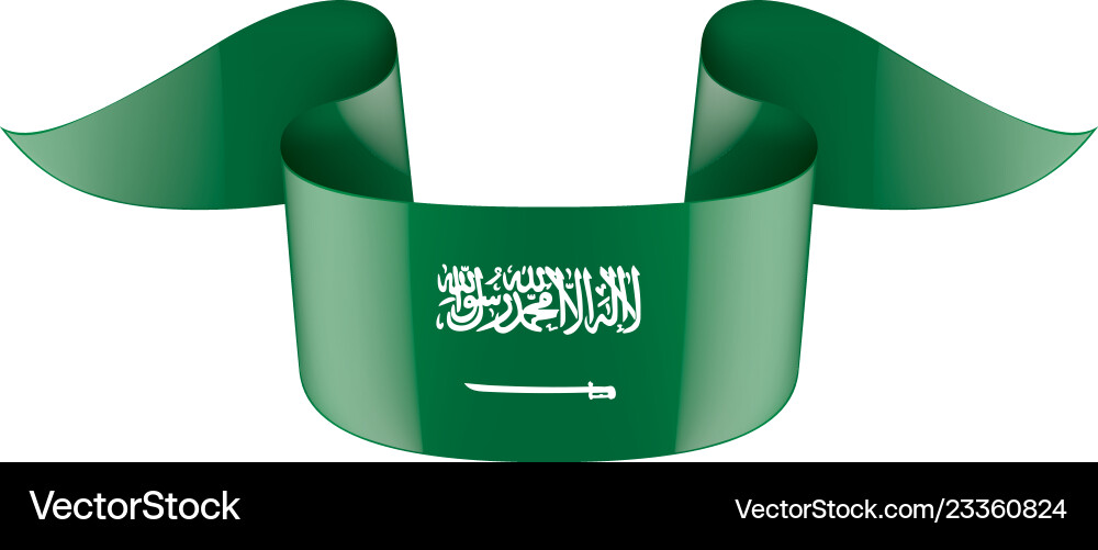 Saudi arabia flag on a white Royalty Free Vector Image