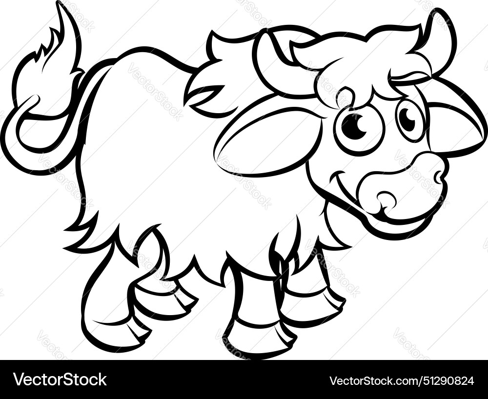 Yak cartoon character Royalty Free Vector Image