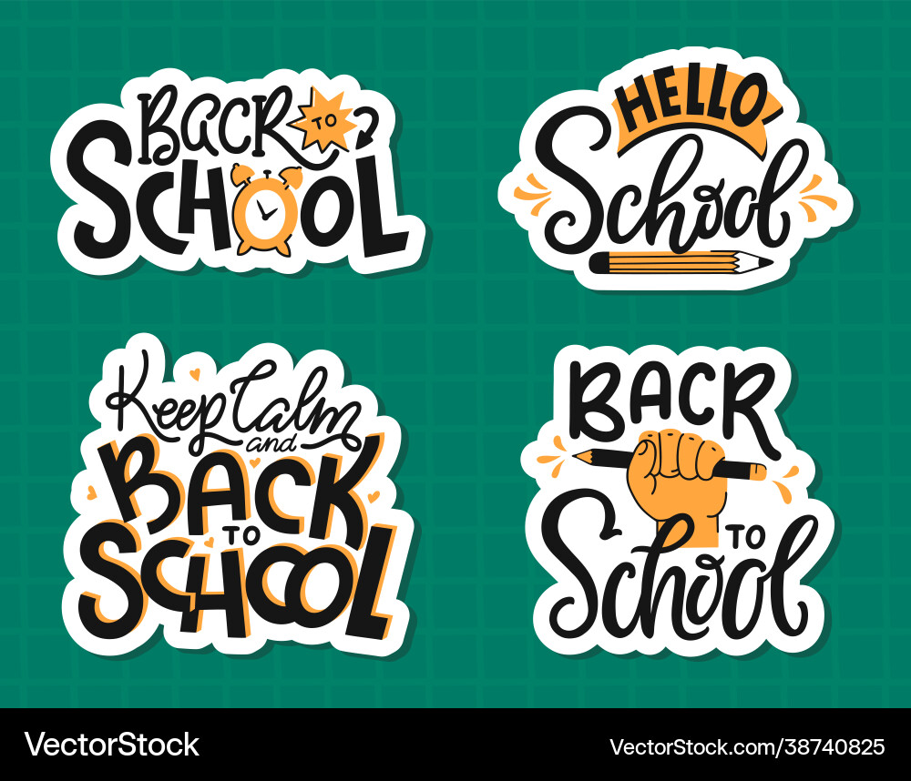 Back to school - hand lettering sticker Royalty Free Vector
