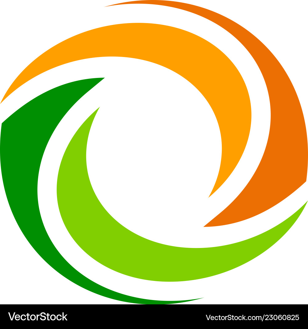 Circle round colorful curve logo Royalty Free Vector Image