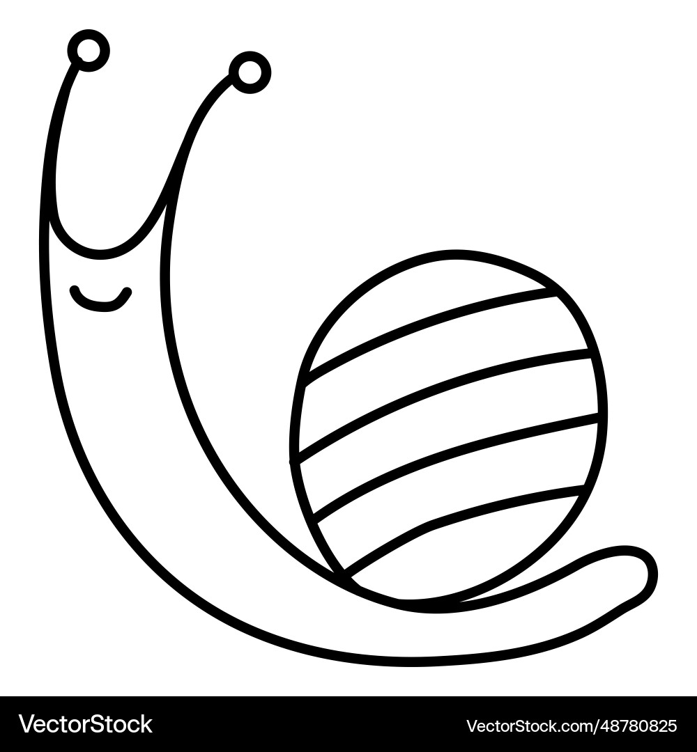 Cute snail simple drawn Royalty Free Vector Image