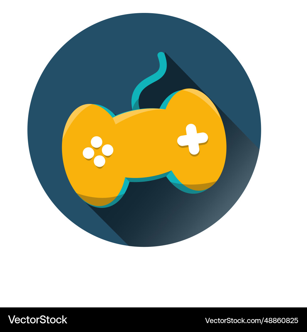 Gaming controller round icon Royalty Free Vector Image