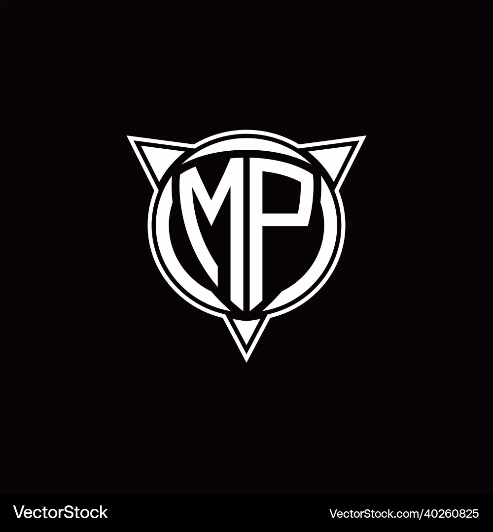 MP Monogram Logo with Circle & Arrows Vector Image