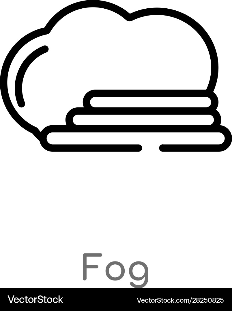 Outline fog icon isolated black simple line Vector Image