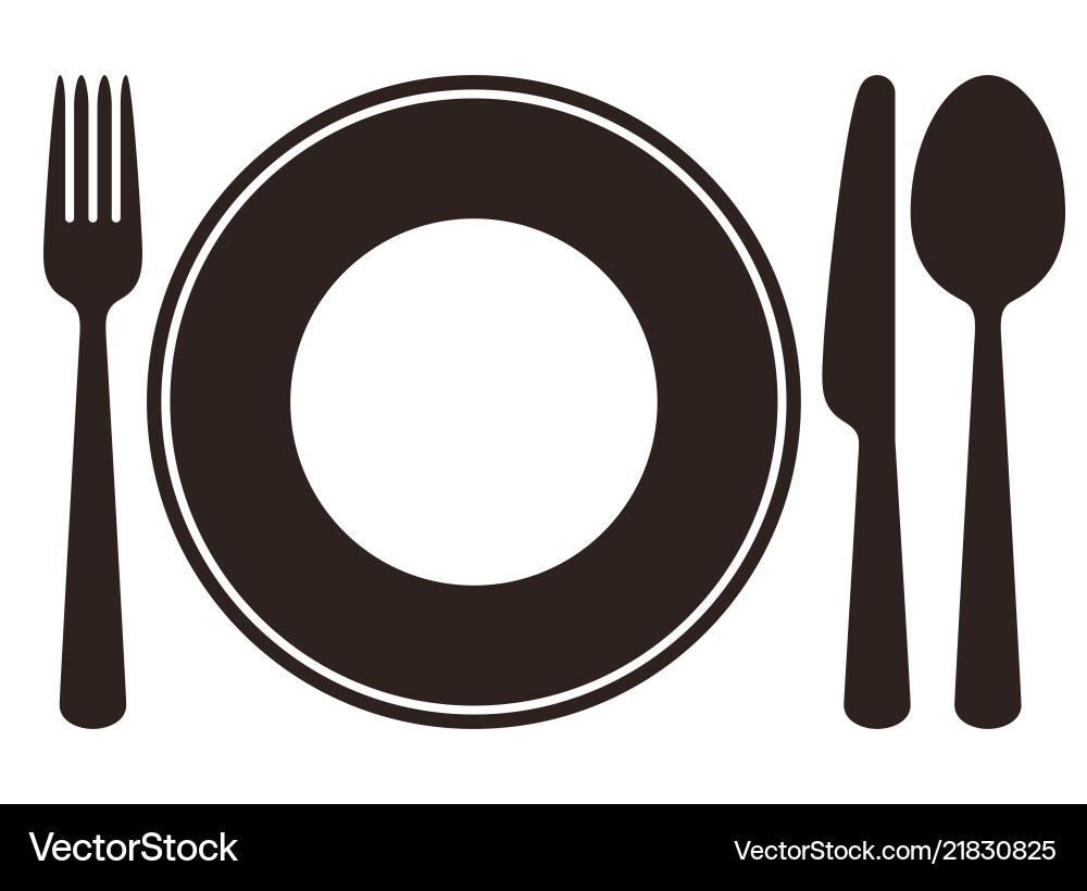 Plate with Cutlery Set Royalty Free Vector Image