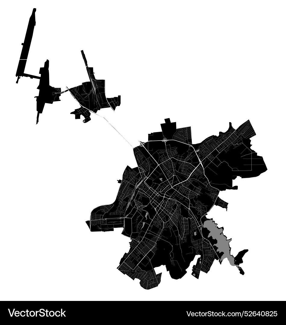 Simferopol map detailed black Royalty Free Vector Image