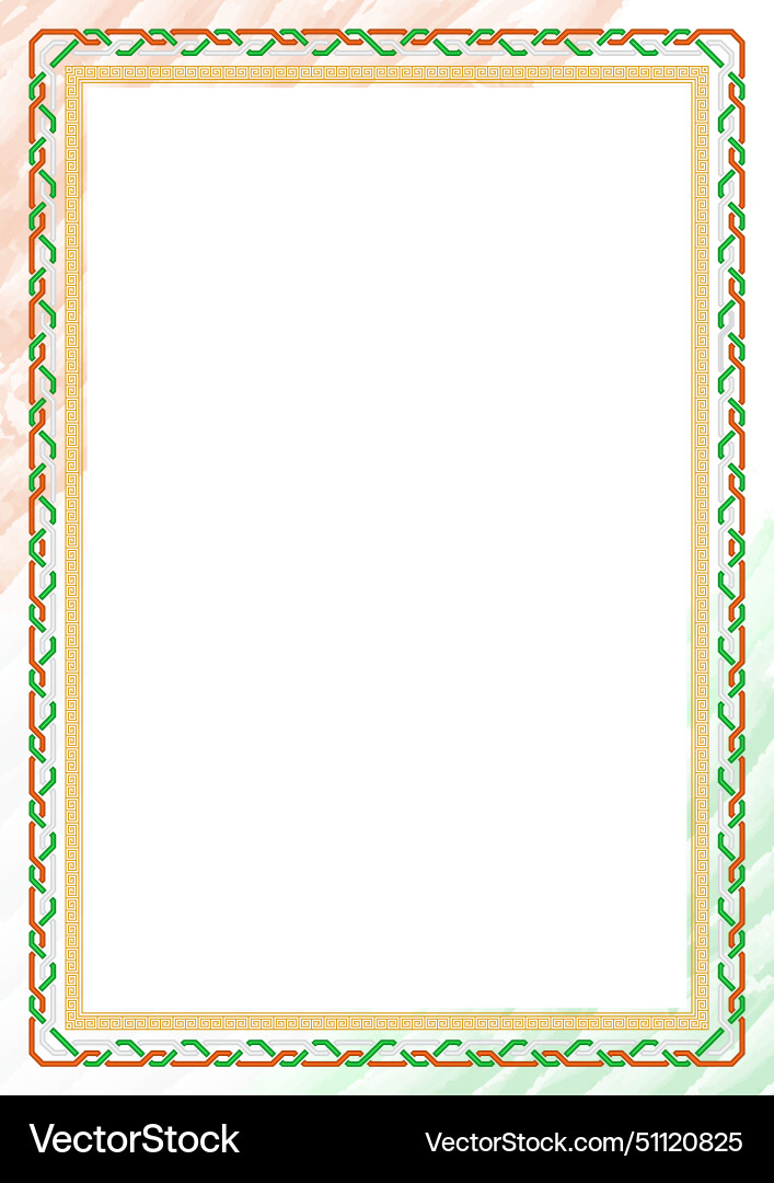 Vertical frame and border with niger flag Vector Image