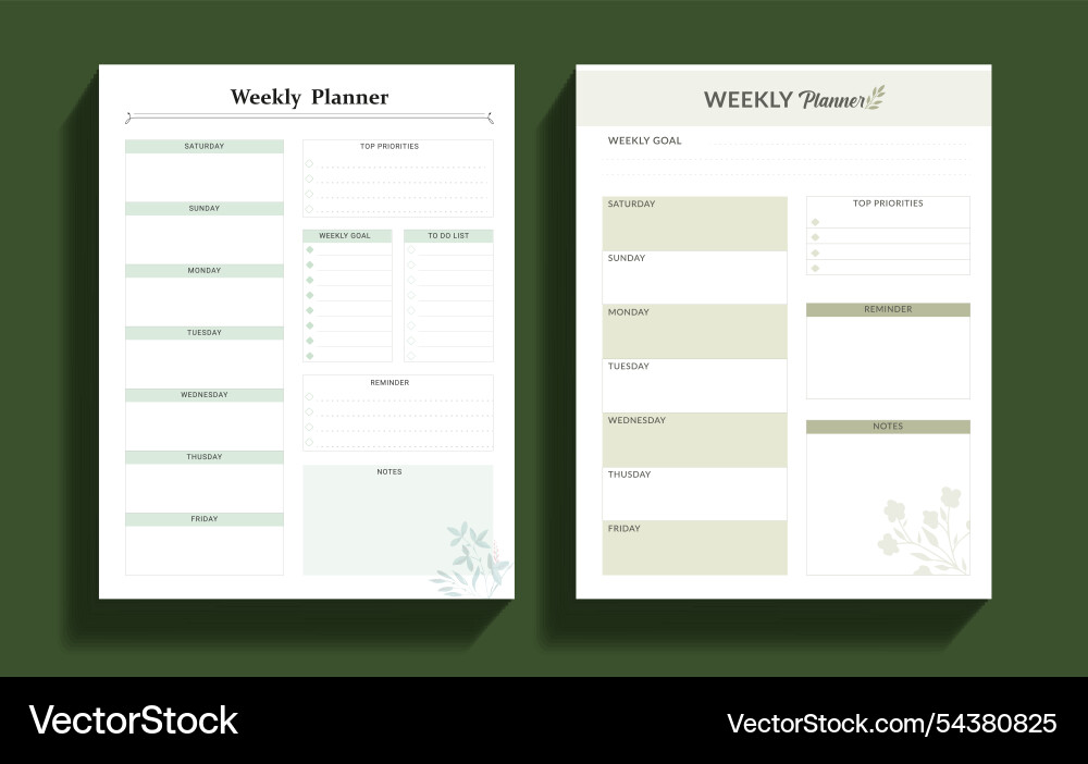 Weekly planner template with modern design Vector Image