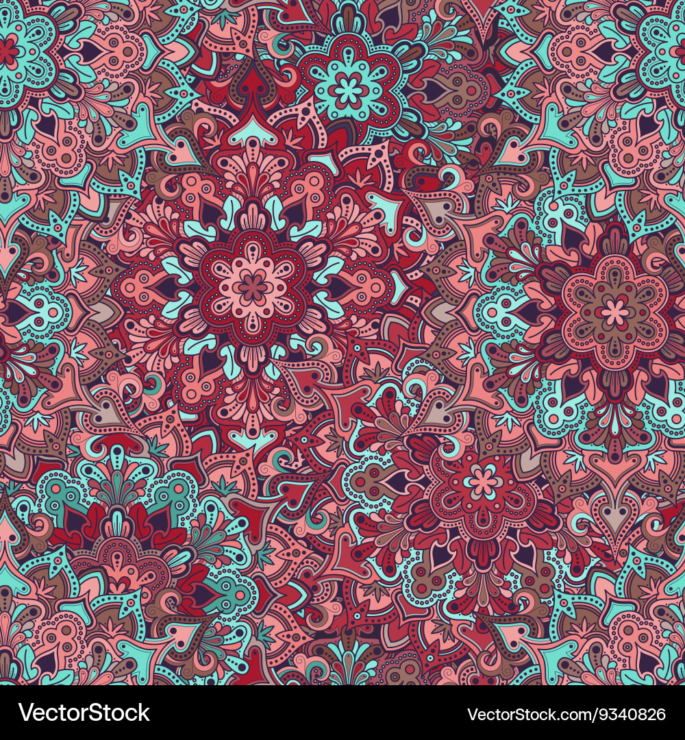 Boho flower pattern Royalty Free Vector Image - VectorStock