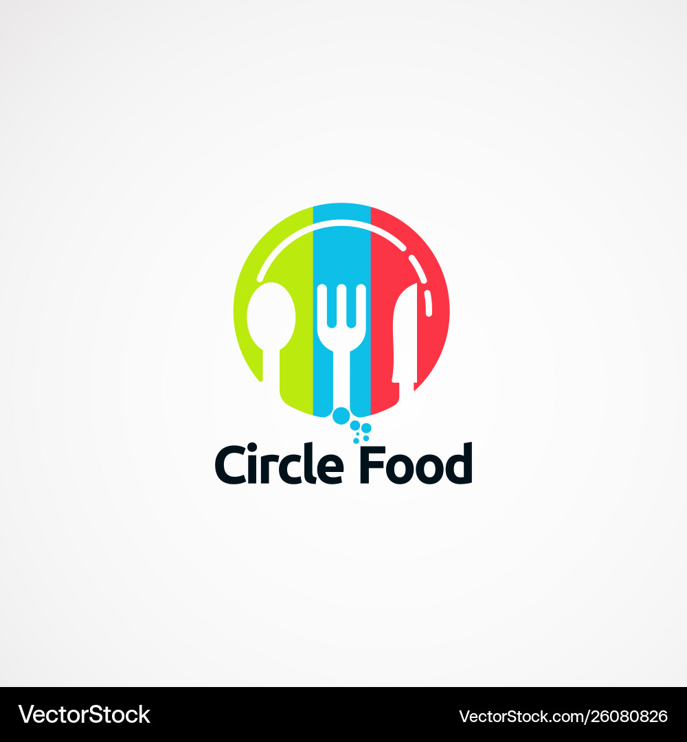 Circle food simple logo designs concept icon Vector Image