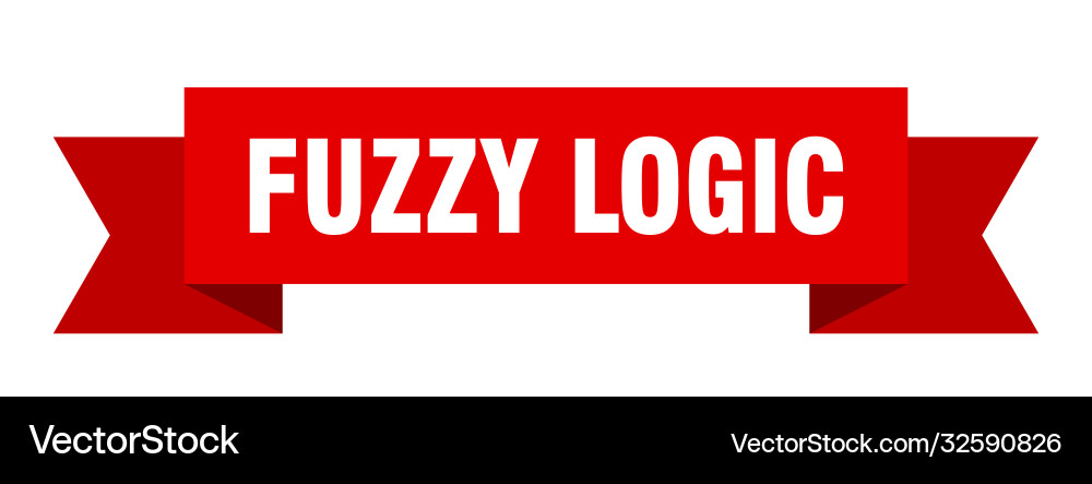 Fuzzy logic ribbon paper band banner Royalty Free Vector