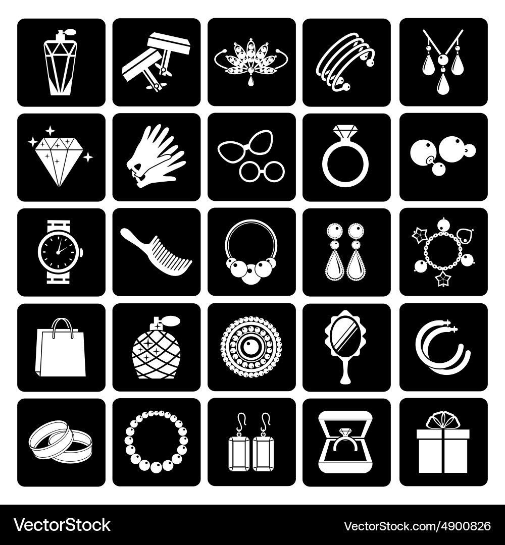 Jewelry Icon Set Royalty Free Vector Image - VectorStock
