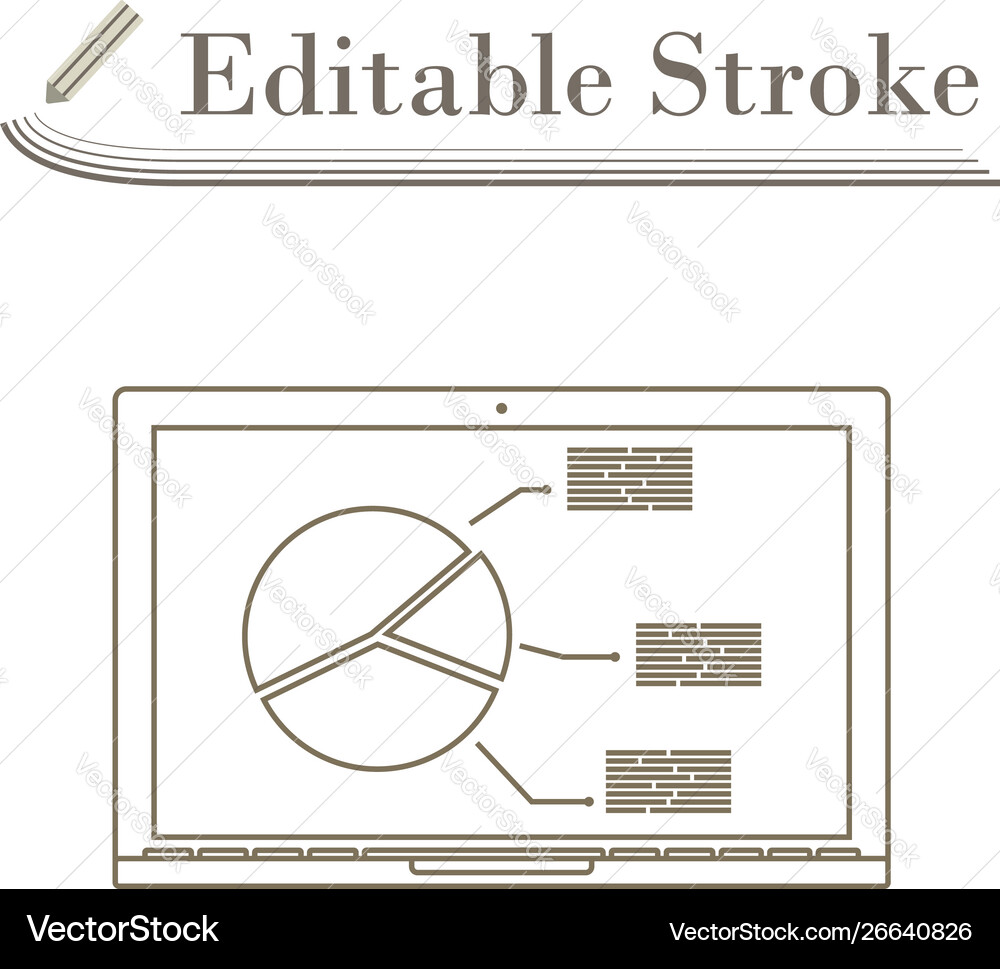 Laptop with analytics diagram icon Royalty Free Vector Image
