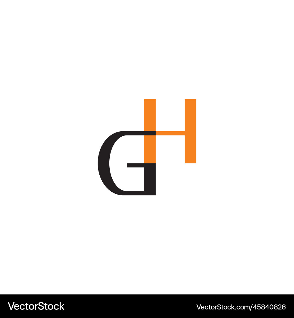 Letters g and h gh logo Royalty Free Vector Image