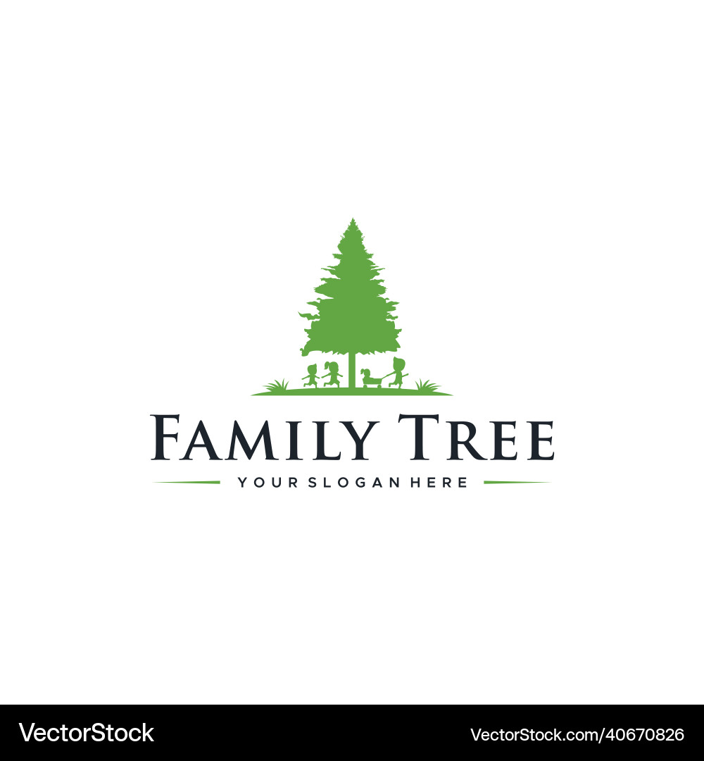 Modern flat letter mark green tree logo design Vector Image