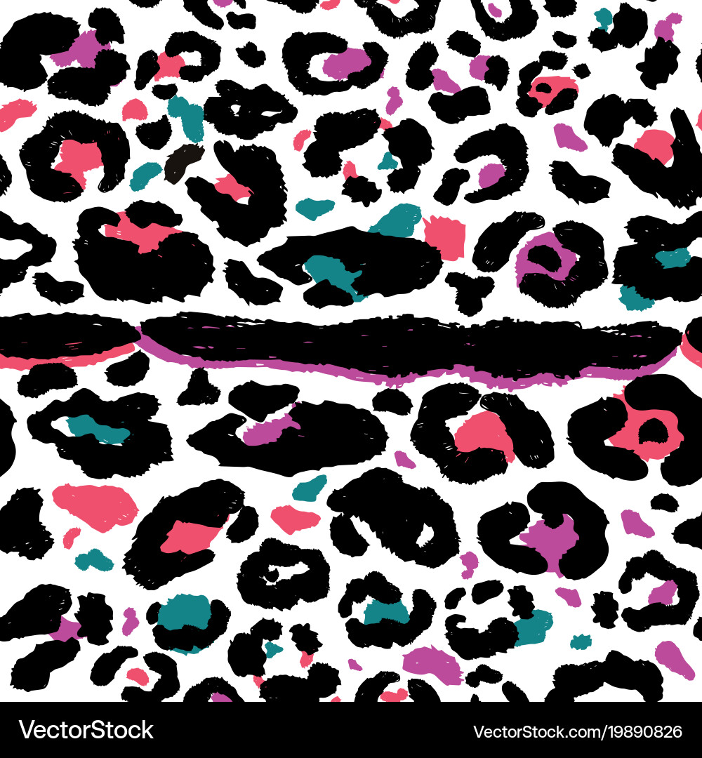 Seamless leopard wild nature pattern Royalty Free Vector