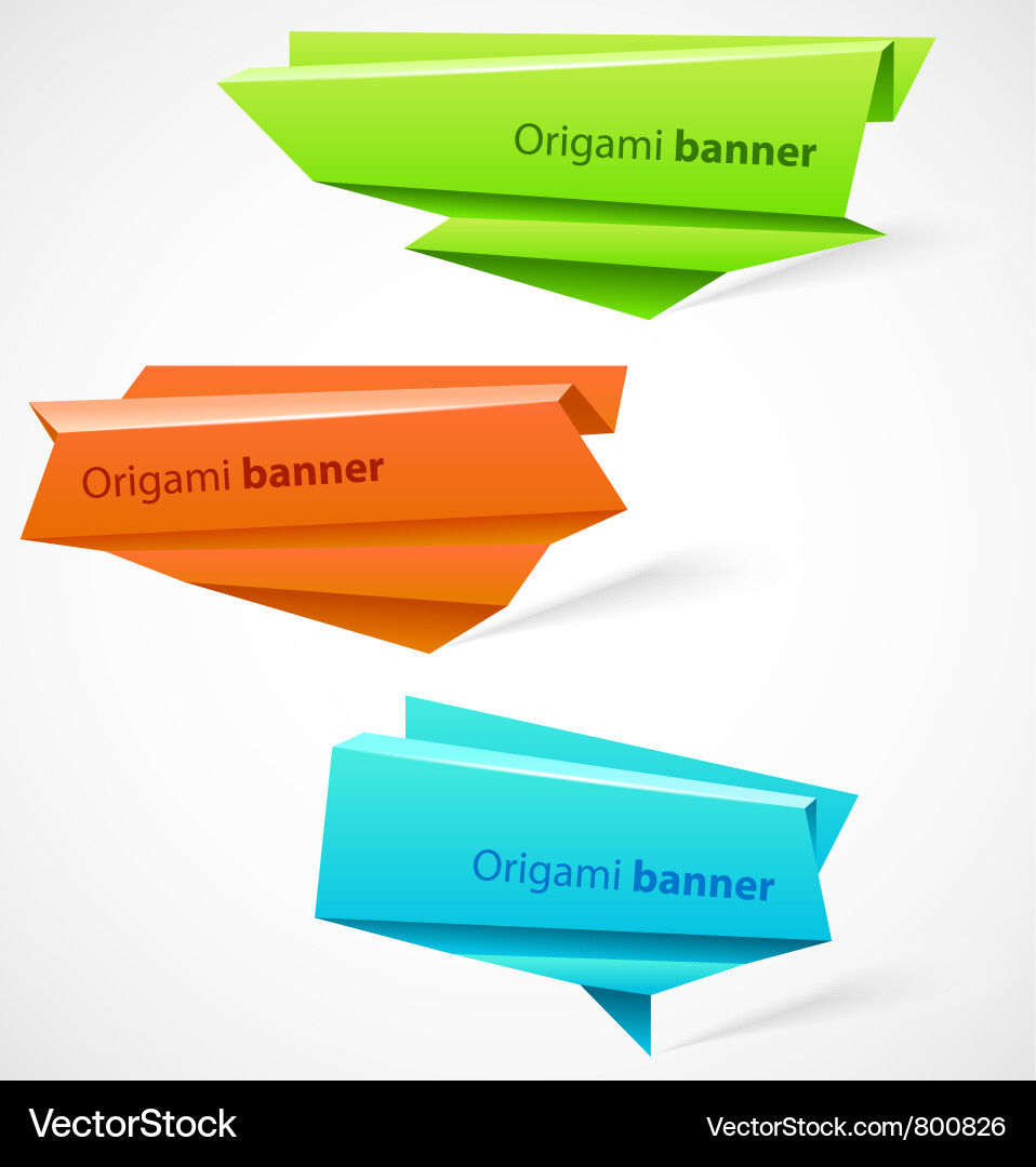 Set of origami banners Royalty Free Vector Image