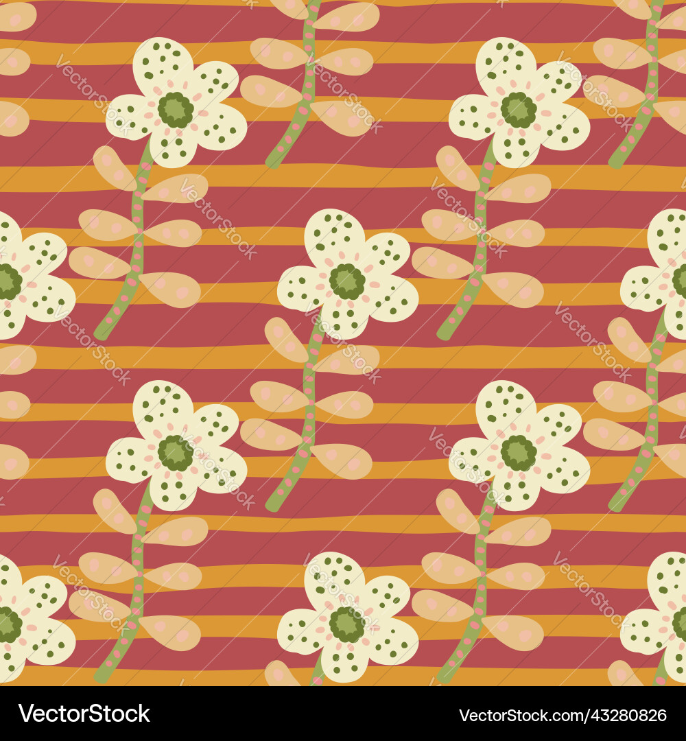 Simple daisy flower seamless pattern floral Vector Image