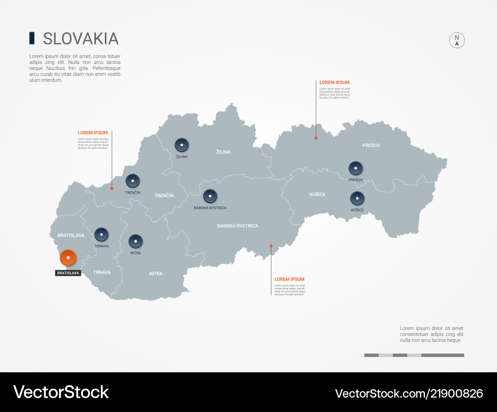 Slovakia infographic map Royalty Free Vector Image