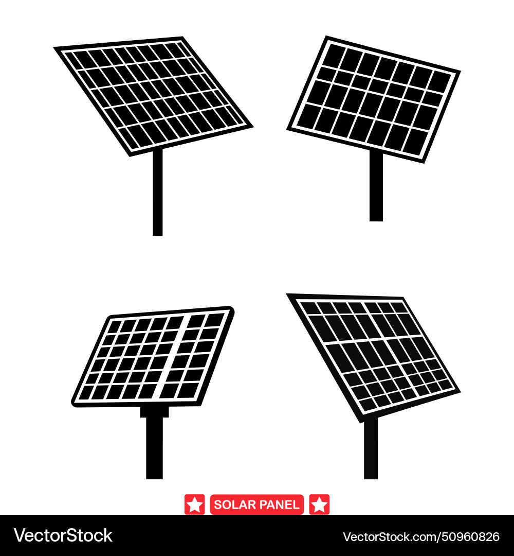 Solar energy systems comprehensive set Royalty Free Vector