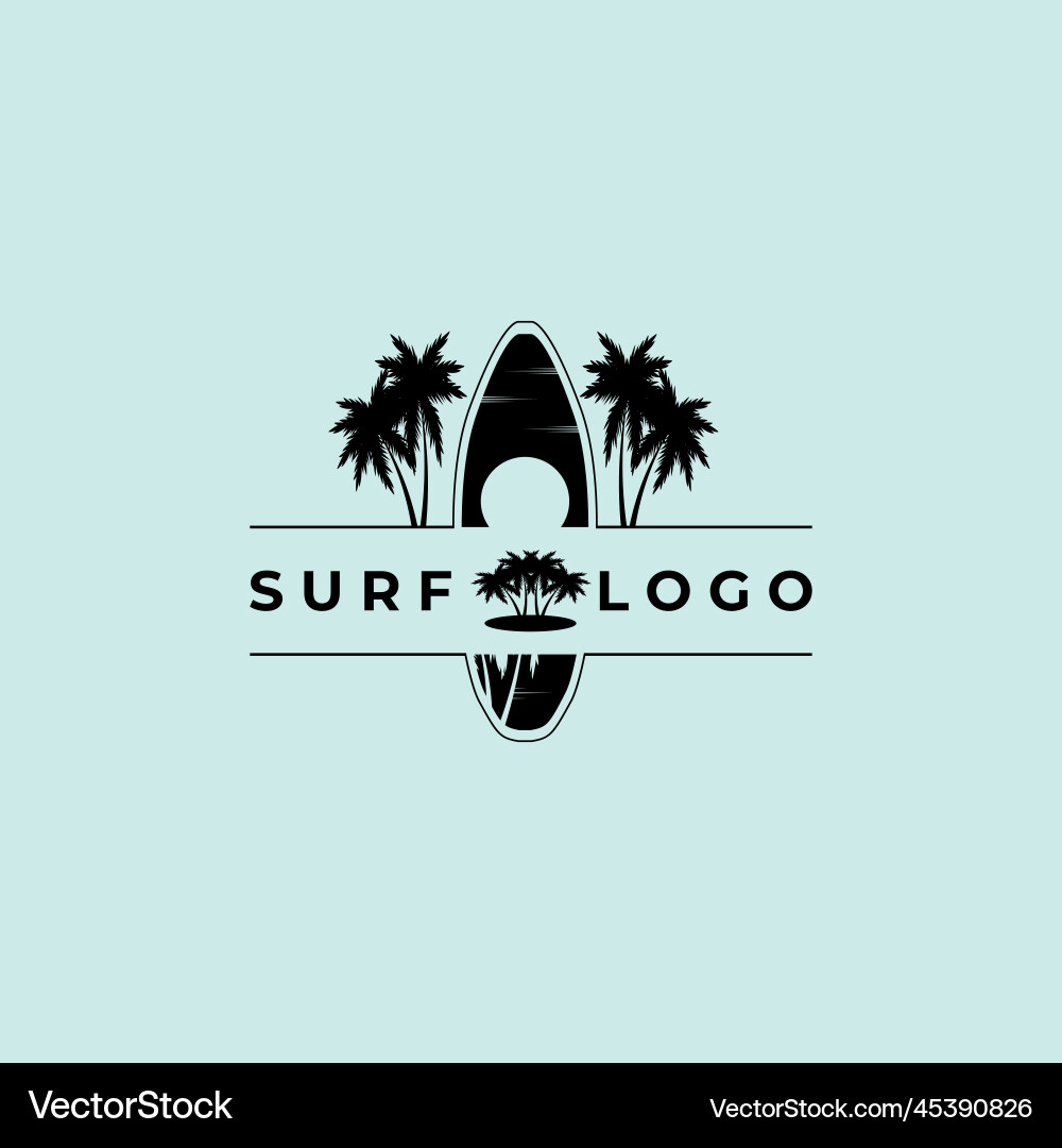Surf Club Logo - Wave & Board Emblem Vector Image