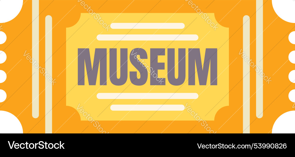 Yellow museum ticket granting access to art Vector Image