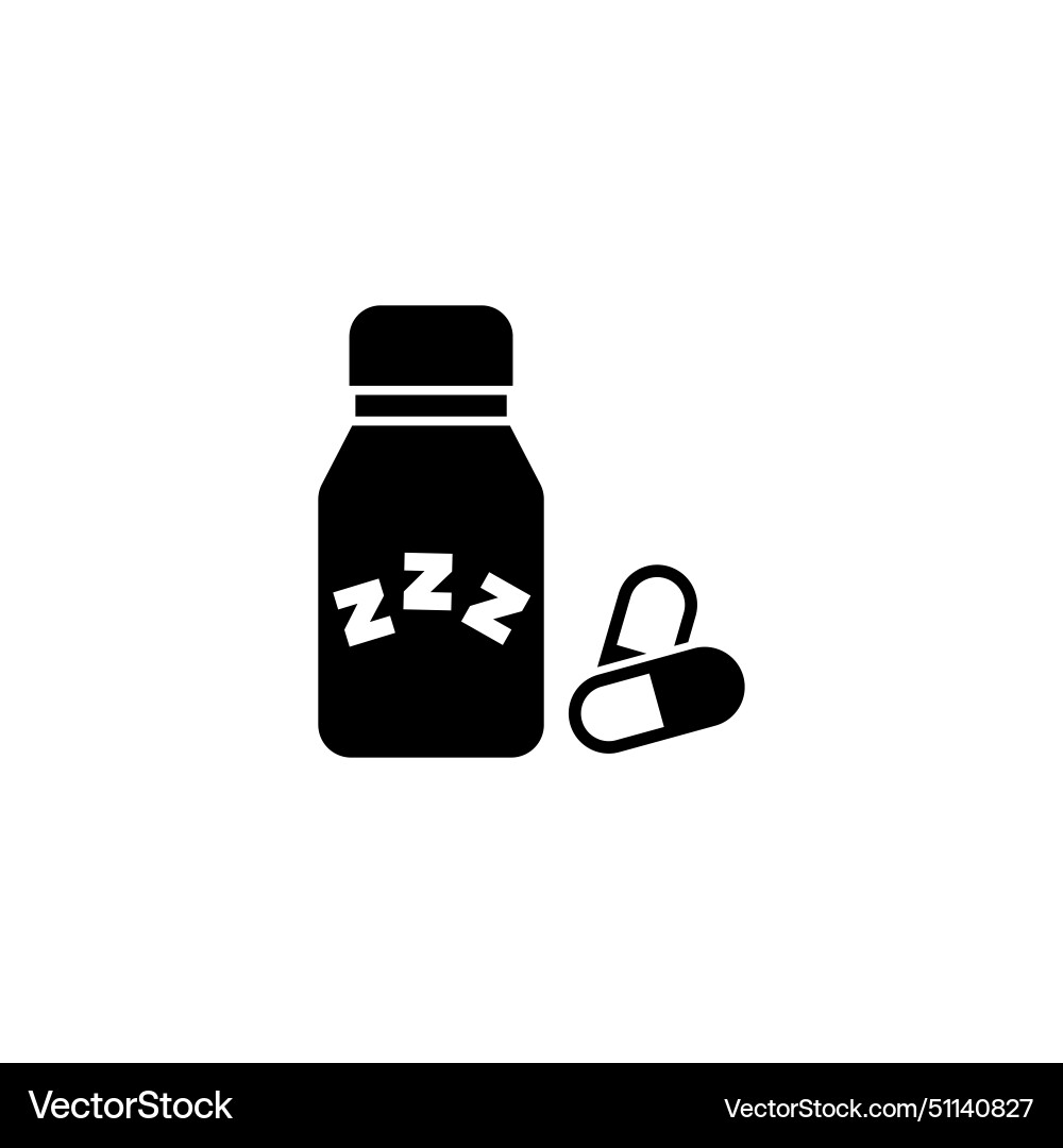 A black and white icon set depicting sleeping Vector Image